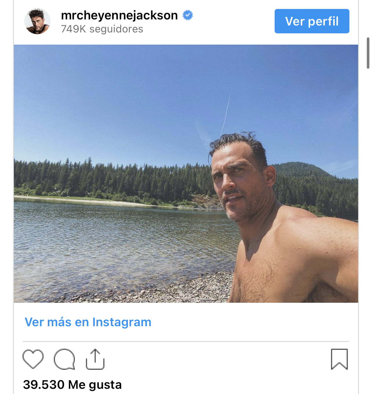 Cheyenne Jackson sorprende con su última foto de instagram